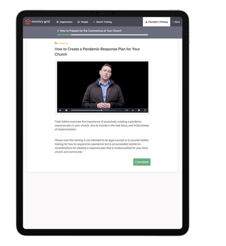 Ministry Grid coronavirus pandemic course
